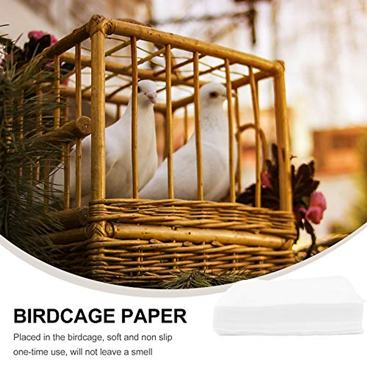 balacoo Bird Cage Accessories 300 pcs Disposable Bird Bird cage Paper Liners Bird cage Liner Sheets Parrot cage Liners Cage Liners Papers Bird Cage Cushion Mat