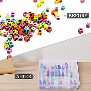 Bead Organizer Box, 30 Pcs Plastic Organizer Box Small Bead Organizer, Craft Storage Containers with 132 Labels, Bead Organizer Box for Beading Supplies and Bracelet