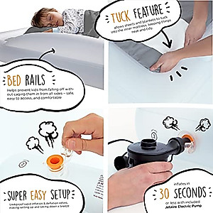 The Shrunks Twin Air Mattress Travel Bed for Kids and Adults with Pump Portable Inflatable Mattress Cot for Families Single Blow Up Air Bed for Travel, Camping, Sleepovers, or Home Twin Size Floor Bed