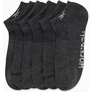 Reebok Men’s Low Cut Socks – 6 Pack Basic Cushion Low Cut No Show Socks for Men - Men's Athletic Socks (Size: 6-12.5), Size 6-12.5, All Grey