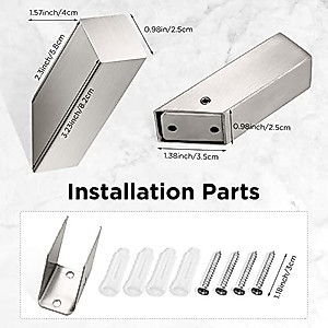 8 Pack Towel Hooks for Bathrooms Stainless Steel Coat Wall Hooks Silver Towel Hanger Modern Heavy Duty Robe Hook Wall Mounted Bath Towel Holder for Bathroom Wall Cabinet Closet Door Kitchen Hotel