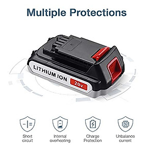 Dutyone Upgraded 3600mAh 20V Replacement Battery for Black and Decker 20Volt LBXR20 LB2X4020-OPE LBX20 LST220 LB20 LBX4020 LBXR2020-OPE LBXR20B-2 Cordless Tool Lithium Ion Batteries