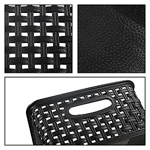 Morcte Black Plastic Storage Basket Bins Organizer, 4-Pack