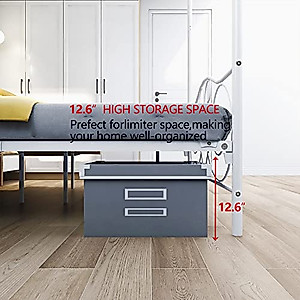 Canopy Bed Frame Platform Bed Frame Morden Design Heavy Duty Steel Slat and Support with Headboard and Footboard No Box Spring Required (Full, White)