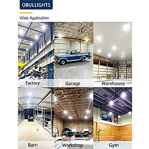 Super Bright UFO LED High Bay Light 100W 15000LM 5000K, LED UFO Light Fixture, 100-277V, UL US Plug 5' Cable, Alternative to 400W MH/HPS for Warehouse Shop Garage Barn Factory, IP65