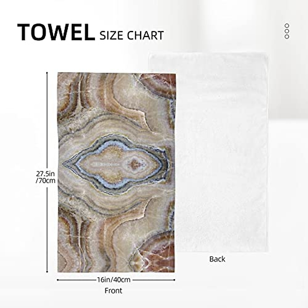 AKAUTOSM Microfiber Face Wash Cloth, Washcloth Towel for Bathroom/Spa/Gym, Highly Absorbent/Soft (Onyx Stone Pale Blue 27.5*16inch)