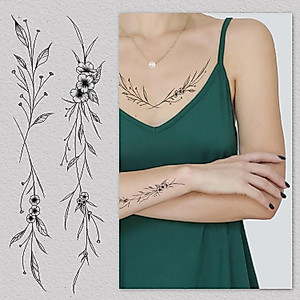 Cerlaza Tiny Temporary Tattoos for Women Girls, Realistic Fake Tattoos That Look Real and Last Long for Adult, Waterproof Hand Tattoos Stencils Stickers for Body Art-12 Sheets