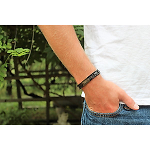 Crosstraxx Religious Bracelet - Adjustable Titanium Magnetic Bracelet with Romans 8:31 - If God Is For Us, Who Can Be Against Us? Motivational Christian Scripture - 8.5x0.5