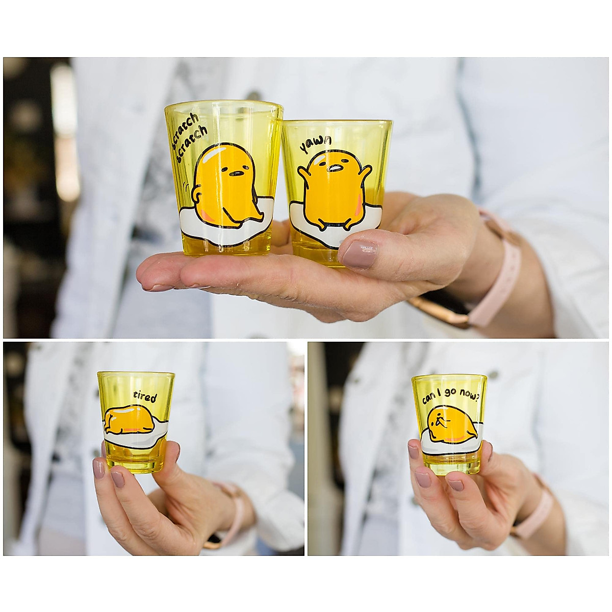 Gudetama Sleepy 1.5-Ounce Mini Glass Cups | Set Of 4