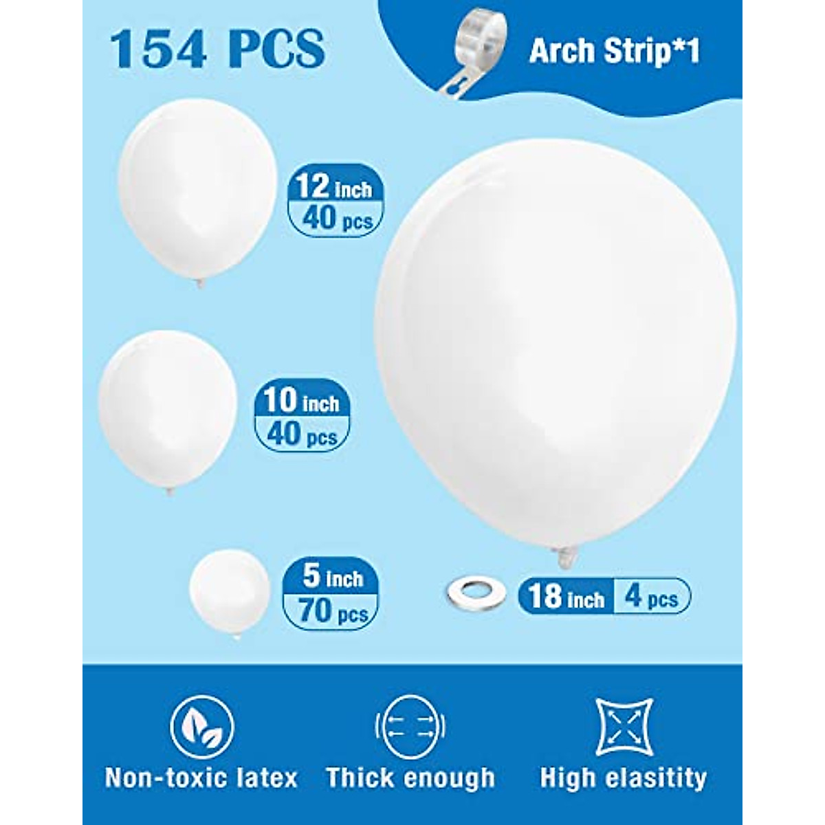 Styirl White Party Latex Balloons - 154 Pcs 5/10/12/18 inch Birthday Party Balloons for Halloween/Christmas/Graduation Decorations, Yellow Globos Ballons Decorations for Mickey Theme Party