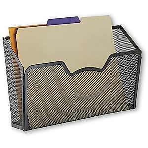 3 Pack - SimpleHouseware Wall Mount Single Pocket File Organizer Holder, Black