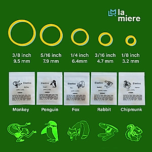 LA MIERE 400 pack Orthodontic Elastics Dental Rubber Bands Intraoral Elastic Bands (Medium, 5 Oz, 5/16'' (8mm）)