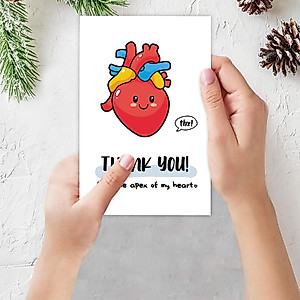 mmuue Cute Thank You Card for Heart Surgeon, Funny Thank you Gift for Women Men, Appreciation Card for Doctor Nurse Medical Staff, Thank You from the Apex of My Heart