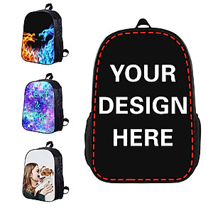 Custom Name Backpack - Personalized Photo Bookbag for Girls Kids Men Womens - Customize Travel Backpacks, One Size