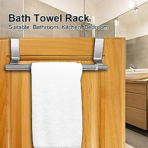 Stainless Steel Retractable Over Door Towel Rail Over Door Towel Rack Bath Towel Rack Bar Bedroom Towel Shelf (34cm Retractable Horizontal bar)