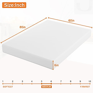 BSTOPHKL Queen Size Mattress, 6 inch Gel Memory Foam Mattress Bed-in-a-Box Medium Firm Mattresses for Cool Sleep & Pressure Relieving—Certipur Certified
