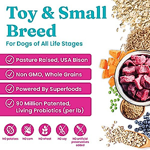 Solid Gold Small Breed Dog Food - Wee Bit Whole Grain Made with Real Bison, Brown Rice, and Pearled Barley - High Fiber, Probiotic, Natural Dry Dog Food for Small Dogs with Sensitive Stomachs