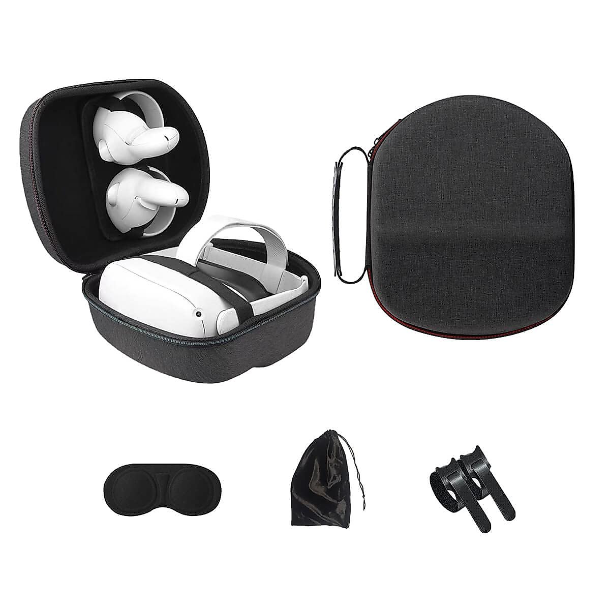 dethinton Compatible with Oculus Quest2 Case, Travel Case Compatible with Oculus Quest2 All-in-one VR Gaming Headset and Controllers Includes Multiple Quest2 Accessories (Black)