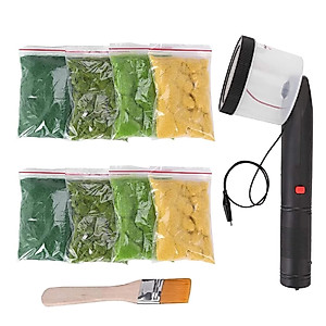 Mini Static Grass Flocking, Four Colors 8 Grass Mini Applicator for Flocking Machine, ABS Applicator with Anti-Slip Handle for DIY Scenic Modelling Sand Table Modelling Craft Tool