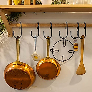 12 Pack Purse Hanger for Closet, Twist Design Bag Hanger Purse Hooks Closet Organizer, Large Closet Rod S Hooks for Hanging Bags, Purses, Handbags, Belts, Hats, Plants, Pots (Black)