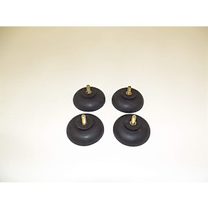 JL Missouri Parts 4X 3/8" #8-32 Screw in 1 1/2" Rubber Suction Cup, 1/2" Tall, Made in USA