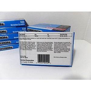 Certron Blank Recording Audio Cassette D30 Minutes - 10 Cassettes per Order