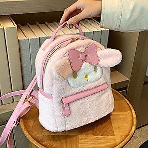 Cartoon Bag Plush Bag Cute Plush Figure Backpack School Handbag for Women Girls Gift Backpack (pink) One Size