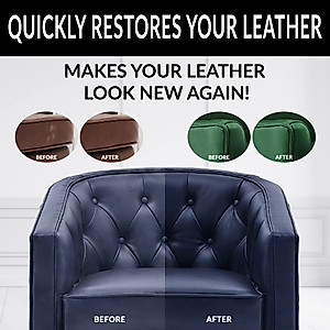 Leather Repair Color Restorer - White Ivory - Furniture, Car Seat, Couch, Vinyl, Bag & Shoes - 4 oz.