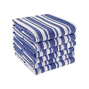 LFH Home Reusable Cotton Kitchen Dish Towels Bar Towels Tea Towels - Highly Absorbent Premium Quality Towels for Kitchen Counter Washing Drying Dishes and Household Items -18x28 Inch - Navy