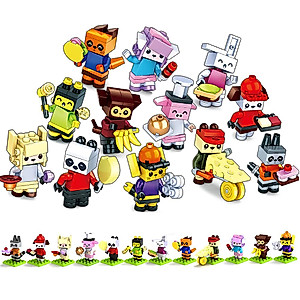 OFFKITSLY 12PCS Cartoon Animals Building Blocks Party Favors for Kids Goodie Bag Fillers Stocking Stuffers Prizes Birthday Gifts, STEM Building Toys Set for Boys Girls