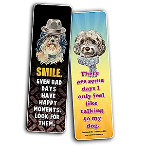 Creanoso Dog Lover Quotes Bookmarks (10 Sets x 6 Cards) – Daily Inspirational Card Set – Interesting Book Page Clippers – Great Gifts for Kids and Teens