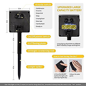 LJLNION 2 Pack Solar Powered Outdoor Decorative String Lights, 200 LED Each Christmas Lights, 8 Lighting Modes & Memory Function, Waterproof for New Year Wedding Party Patio Garden Decor, Cool White