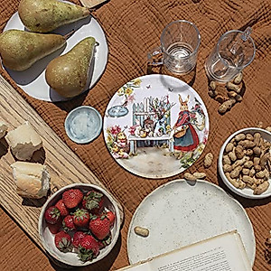 VALICLUD Easter Serving Tray Fruit Plate: Bunny Rustic Iron Platters Kitchen Snack Plate Appetizer Trays for Coffee Snacks Nuts Condiments Appetizers