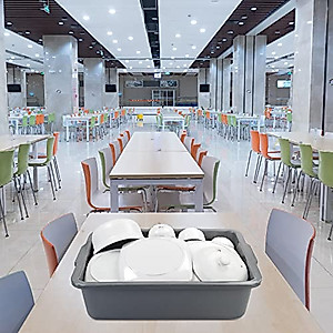 Leendines 4 Packs Plastic Bus Tubs, Grey Commercial Bus Box, 32 L