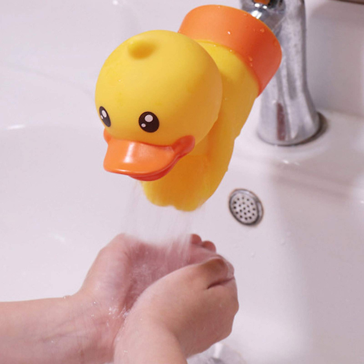 Children’s Faucet Extender Bath Spout Cover for Baby: Sink Extension Hand Washing - Kids Toddler Bathroom Bathtub Fun & Safety - Child Kitchen Accessories (Ducks)