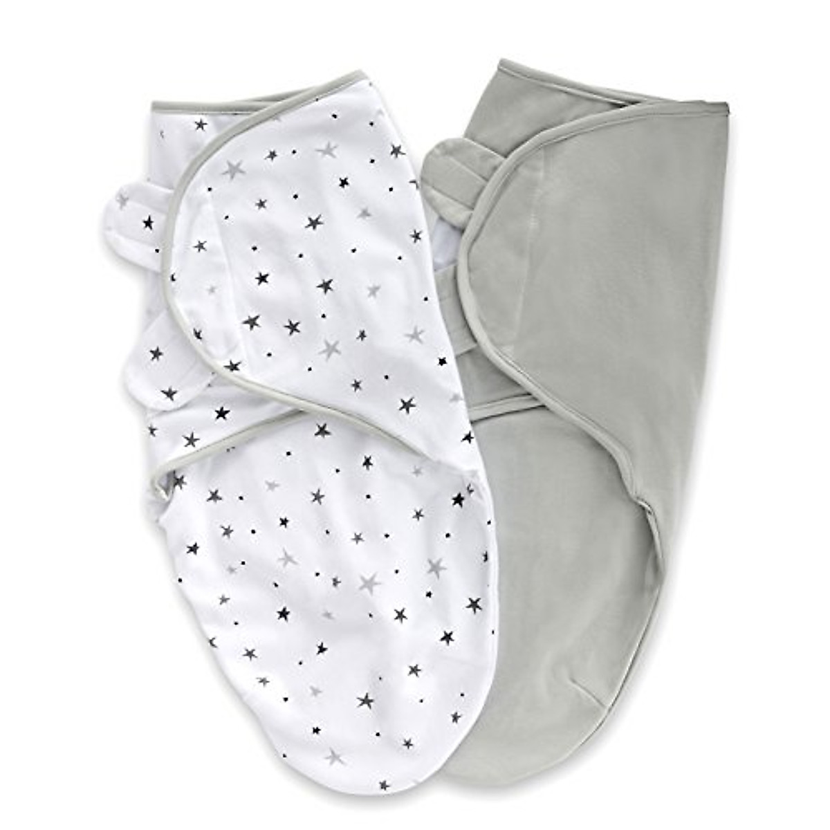 Ely's & Co. Adjustable Swaddles for Newborn, Baby Swaddles 0-3 Months, Velcro Swaddle Sack for Baby Girl/Boy, 2 Pack (Grey Star)
