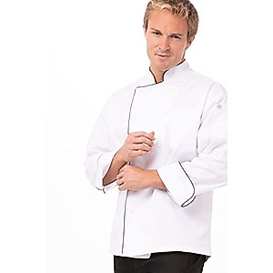 Chef Works Men's Sicily Executive Chef Coat, White, X-Large