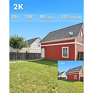 Dzees Security Cameras Wireless Outdoor, 2K Battery Powered Security Camera, 360° PTZ Camera with Spotlight, Siren, Color Night Vision, AI Dectection, IP66 for Home Security, 2.4GHz