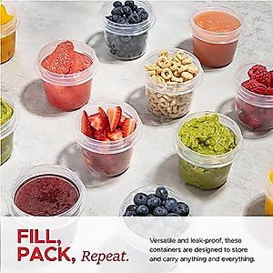Tafura Small Lunch Containers [12 Pack] 4 Oz. Small Containers with Lids | Snack Containers for Lids | Condiment Containers for Puree, Snacks, and More | Reusable, BPA Free
