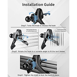 ZOOAUX Universal Air Vent Clip for Wireless Car Charger & Car Mount, Ultra Strong Anti-Shake Vent Grip for Most Car Phone Mount Holders with Joint Ball [Diameter 0.67 in (17mm)]