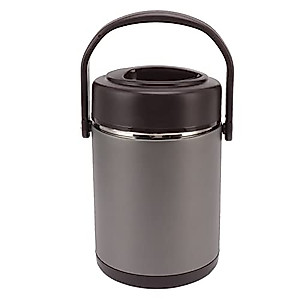 Zerodis Insulated Food Container, 304 Stainless Steel Insulation Vacuum Food Jar High Density Design Vacuum Food Jar 2l Dark Gray Durable Insulated Food Container