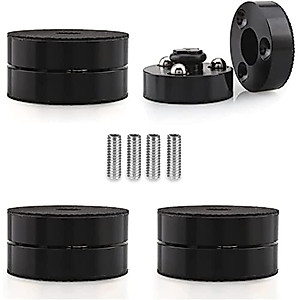 Audiocrast 4PCs HiFi Speaker Isolation Feet Shock Absorber Pads IF4023B Black Stand Feet 40×23mm Aluminum Vibration Dampener with Balls for Audio Speaker Subwoofer CD DVD Amplifier Turntable DAC