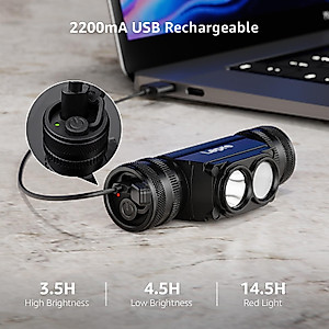 Lepro 1000 Lumen Headlamp Rechargeable - Powerful Detachable Head Lamp with 2200 mAh Battery, Super Bright 500FT Flashlight Beam, IP65 Waterproof LED Headlight for Camping Hiking Hunting Fishing Gear