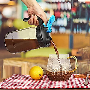 32 OZ Mason Jar Pitcher Wide Mouth 32 oz Mason Jar Pitcher with Airtight Lid - 1 Quart Pitcher for Iced Tea, Sun Tea, Juice, Coffee, Set of 2