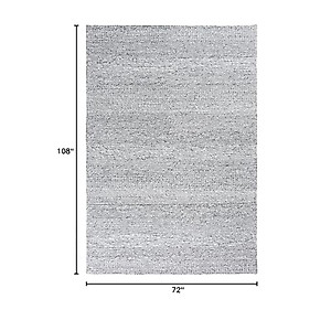 Catia Curated Home Interiors - Clara Collection - Handwoven Wool Area Rug Soft, Living Room, Bedroom. Non Slip. Modern Textured Neutral Farmhouse Contemporary Carpet. 6 x 9 Grey. Home Decor Aesthetic