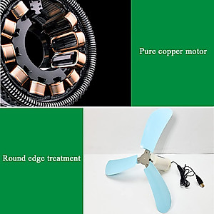 WXMLLZLD 6/10w Polycrystalline Solar Ceiling Fan with 3m Cable USB Outdoor Small Ceiling Fan 10 Years Lifespan 5w, Wind Speed 450 R/min