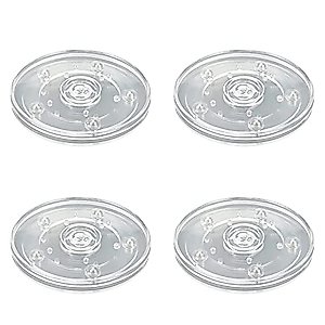Savagrow 4pcs Acrylic Plastic Turntable 3.94" Clear White Lazy Susan Turntable Organizer for Kitchen Cabinets Spice Rack Table Cake