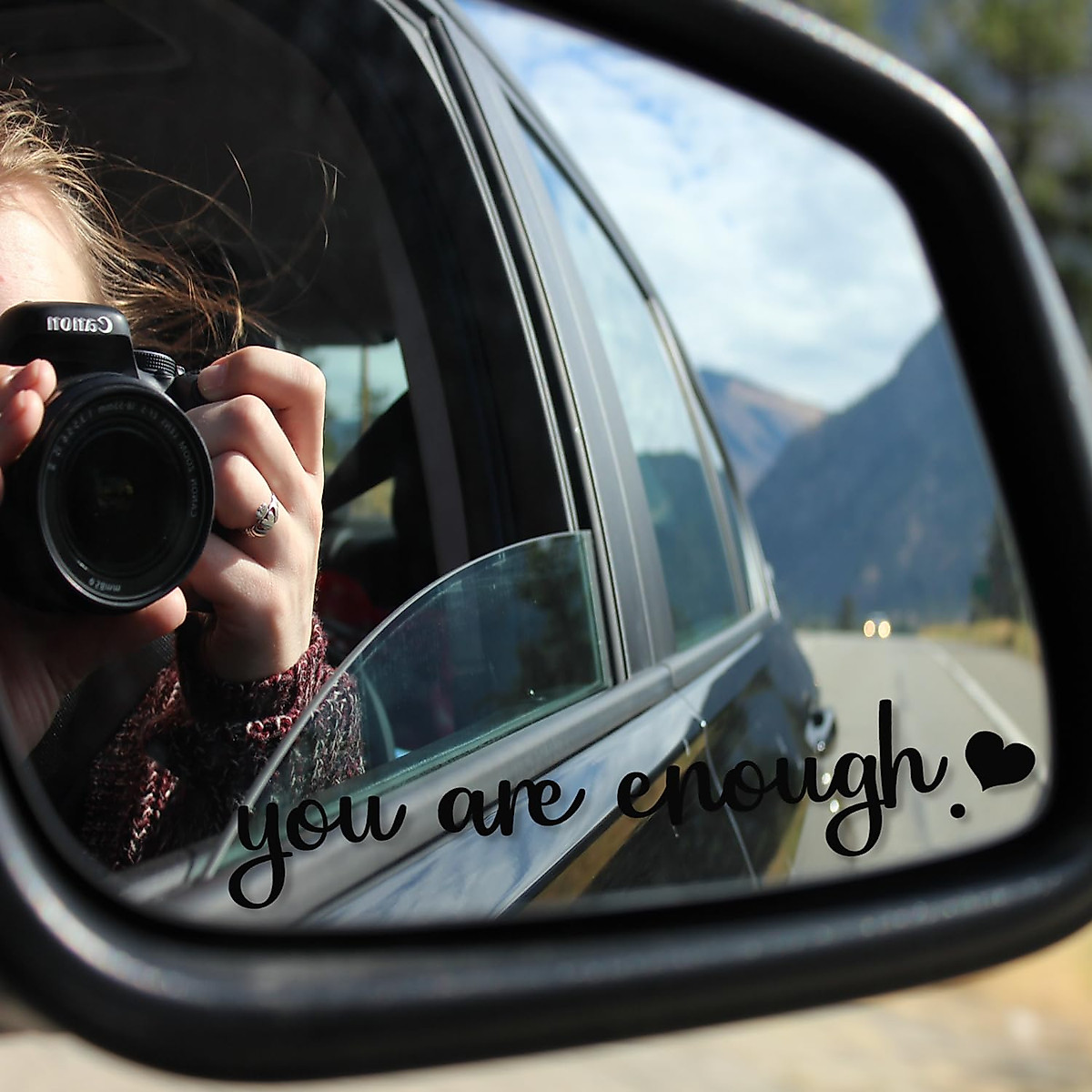3x You Are Enough Rearview Mirror Decal,Vinyl Car Decals For Women,Vanity Mirror Stickers,Girl Car Decal Gifts,Car Window Decal,Car Mirror Sticker,Car Window Decal, Self Affirmations Decal