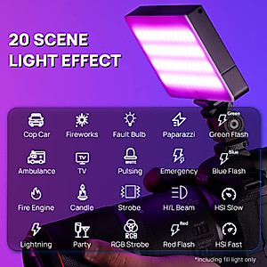 ULANZI PL-01 RGB Video Light, Portable RGB Camera Light with 4000mAh Battery, 360° Color 20 Light Effects, CRI≥95 2500-9000K LED Panel DSLR Photography Lighting for YouTube, Video Conference, Vlogging