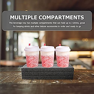 Disposable Drink Carriers 2pcs Disposable Foam Takeout Cup Holders 6 Hole Cup Drink Carrier Food Drink Holder for Hot Cold Drinks Black Cup Holder Tray Outdoor Cup Trays
